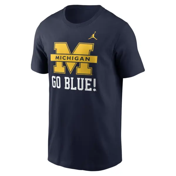 JORDAN Michigan Primetime Logo Mantra Brand College T-shirt - Blue
