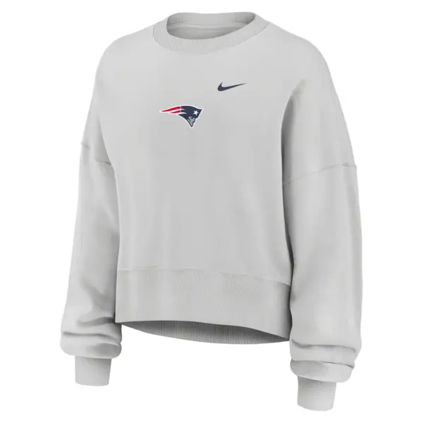 Nike New England Patriots Primetime Phoenix Nfl Oversized Pullover Crew - Grey