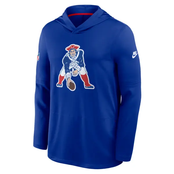 Nike New England Patriots Alt Dri-fit Nfl Long-sleeve Hooded Top - Blue