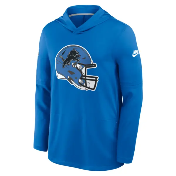 Nike Detroit Lions Alt Dri-fit Nfl Long-sleeve Hooded Top - Blue