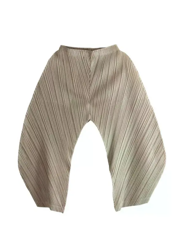 Issey Miyake Pleated Tapered Trousers - Neutrals