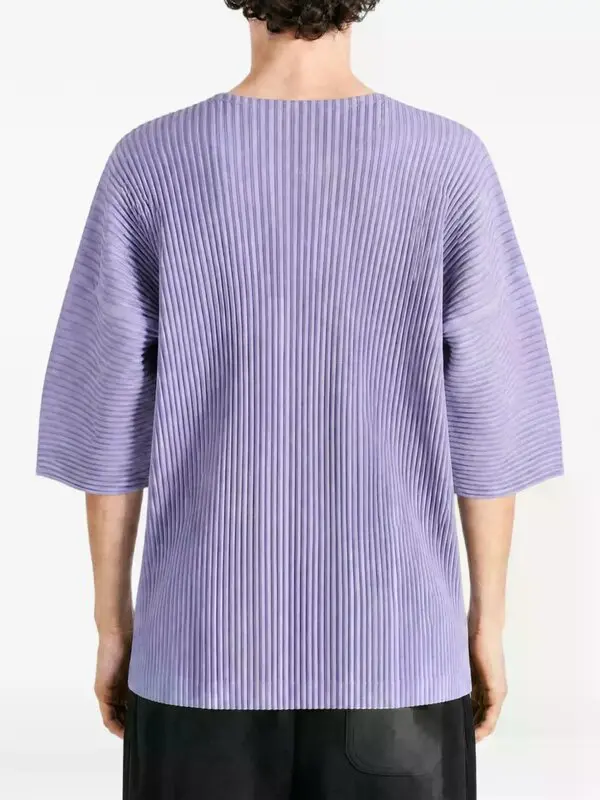 Issey Miyake Pleated V-neck T-shirt