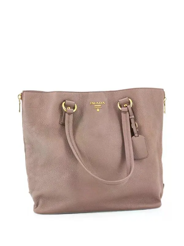 Prada Vitello Daino Shopper Tote Bag - Neutrals
