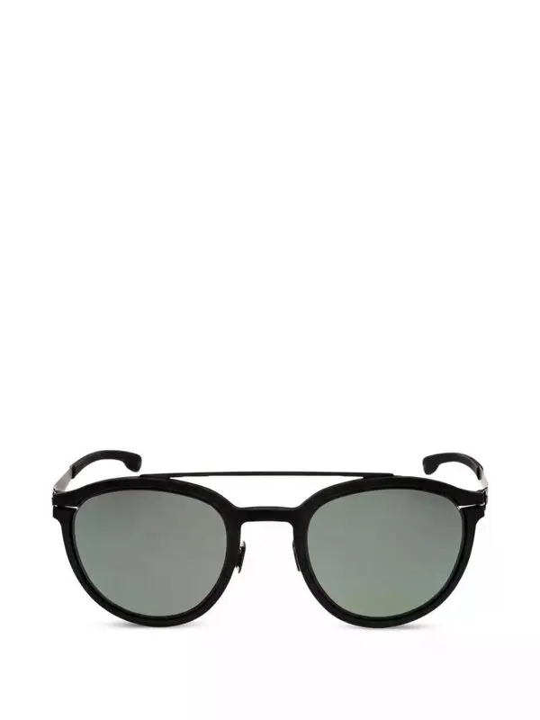 IC! BERLIN Round Frame Sunglasses - Black