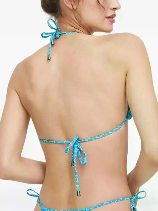 TRUSSARDI Geometric-print Ring-detail Bikini Top