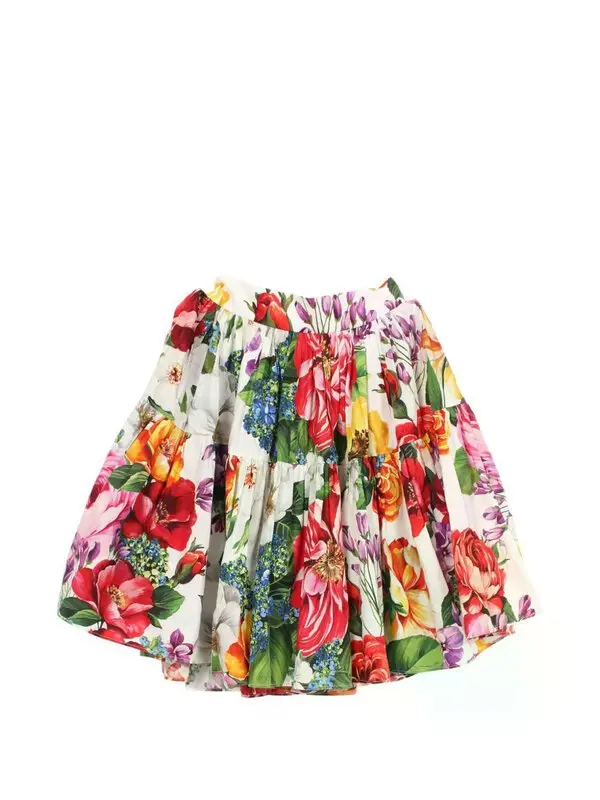 Dolce & Gabbana Floral Print Tiered Midi Skirt