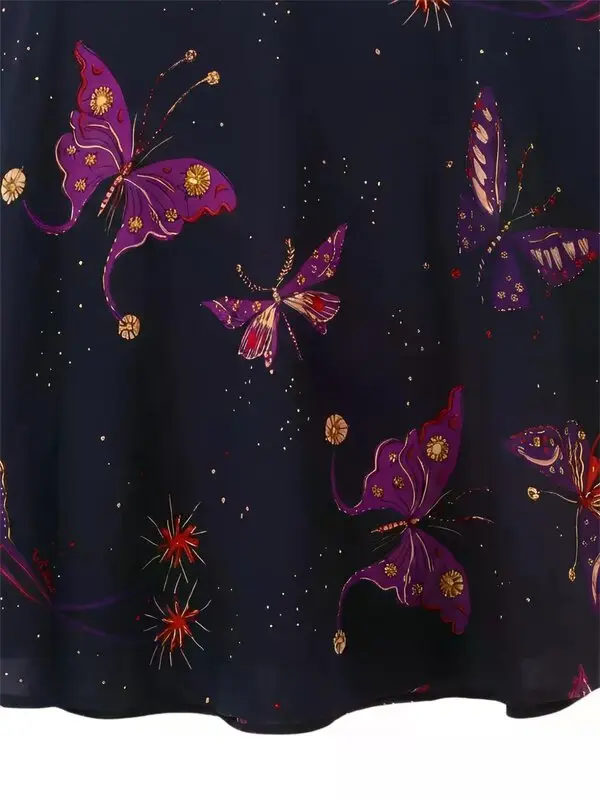 Valentino Garavani Butterfly Print Puffed Sleeve Mini Dress
