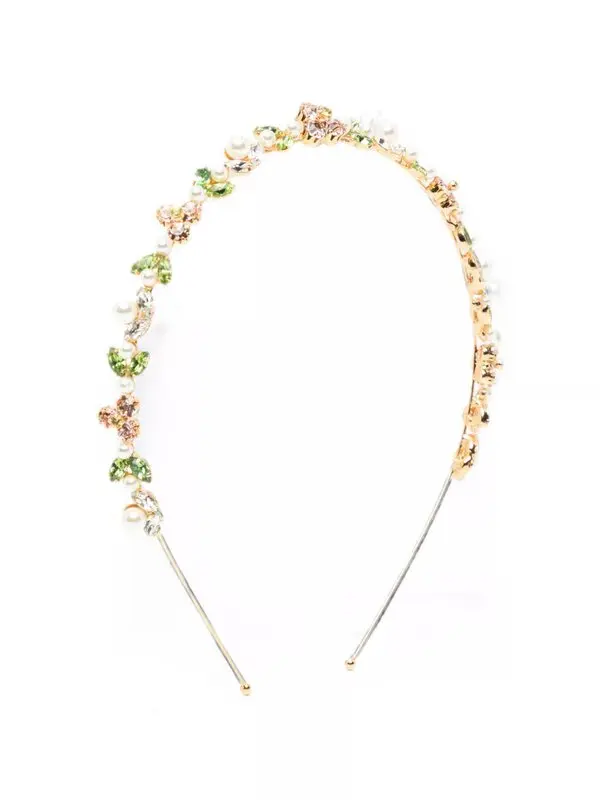 JENNIFER BEHR Crystal And Pearl Embellished Headband - Gold