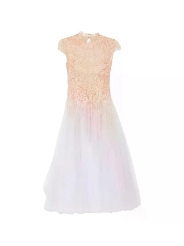MONTSAND Ombre Cut-out Laced Tulle Dress