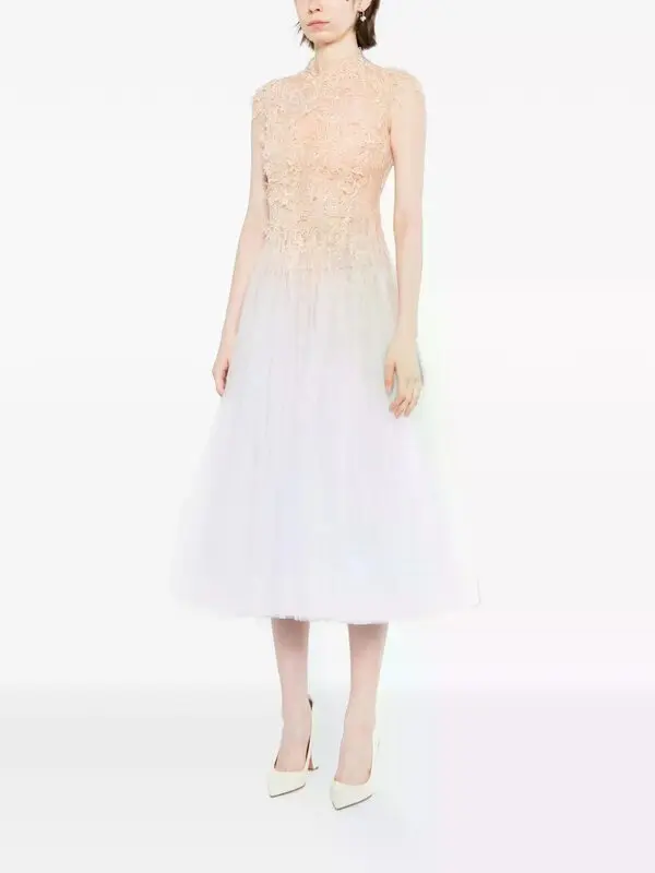 MONTSAND Ombre Cut-out Laced Tulle Dress