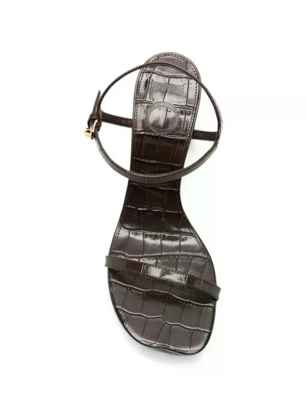 Loewe Crocodile-effect Heeled Sandals