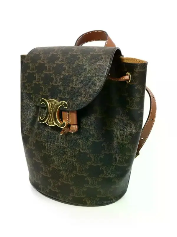 Celine Triomphe Canvas Backpack - Brown