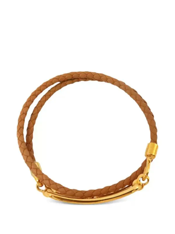 Hermès Roulis Braided Leather Bracelet - Brown