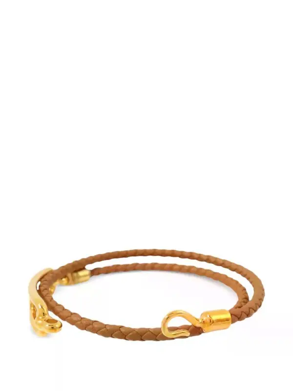 Hermès Roulis Braided Leather Bracelet - Brown