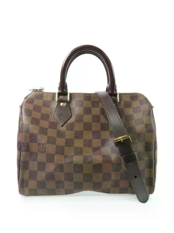 LOUIS VUITTON Speedy Bandouliere Damier Tote Bag - Brown