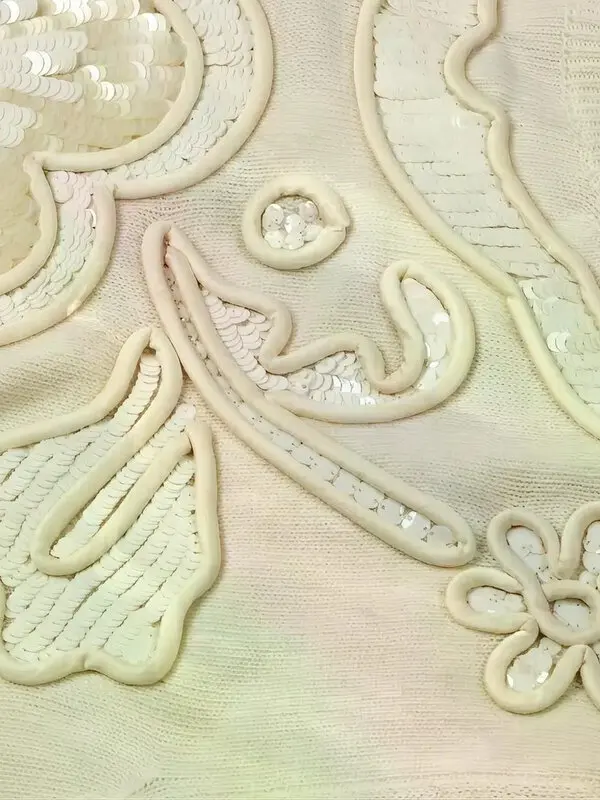 Valentino Garavani Sequin-embellished Floral-patch Sweater