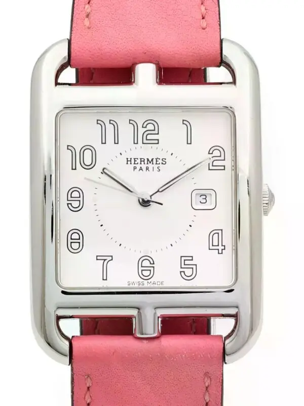 Hermès Cape Cod 23mm Watch With Pink Calf Leather Strap