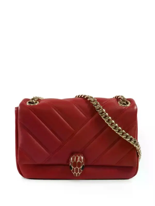 BVLGARI Medium Serpenti Cabochon Shoulder Bag - Red