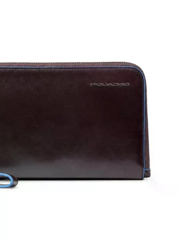 PIQUADRO Logo-plaque Leather Clutch Bag