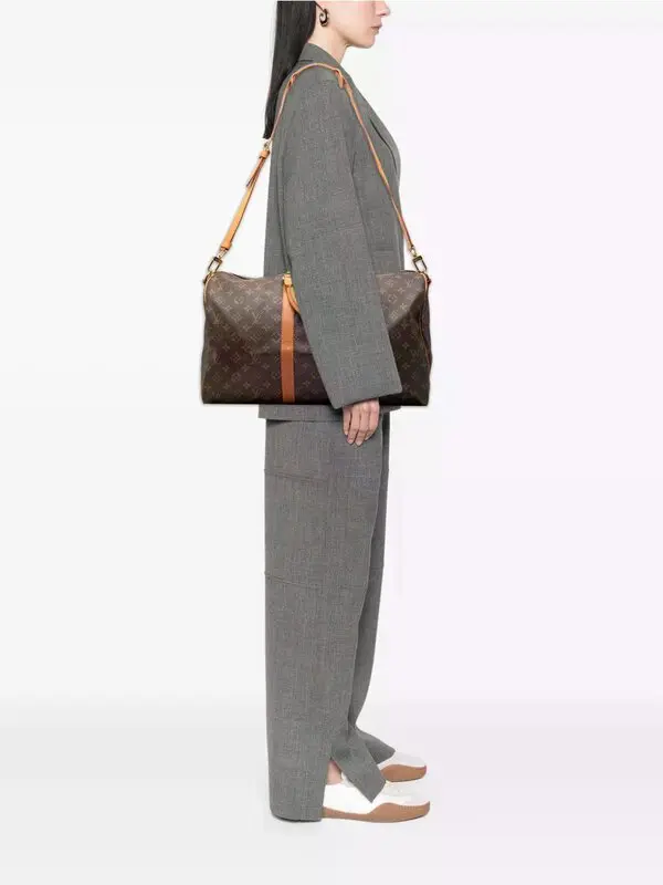 LOUIS VUITTON Monogram Keepall Bandouliere 45 Travel Bag - Brown