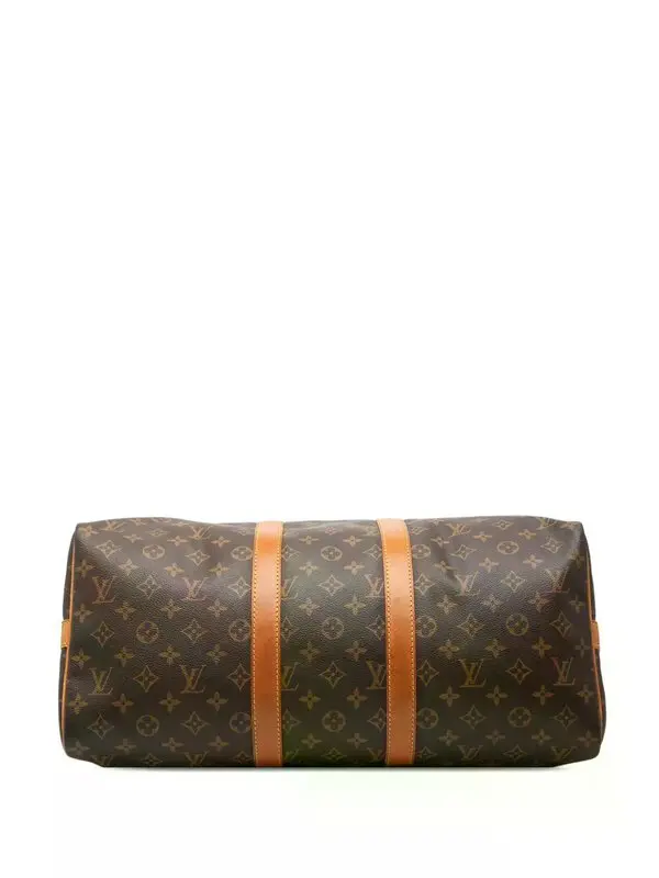 LOUIS VUITTON Monogram Keepall Bandouliere 45 Travel Bag - Brown