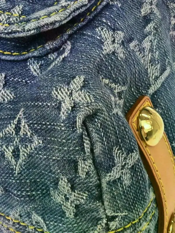 LOUIS VUITTON Monogram Denim Baggy Shoulder Bag - Blue