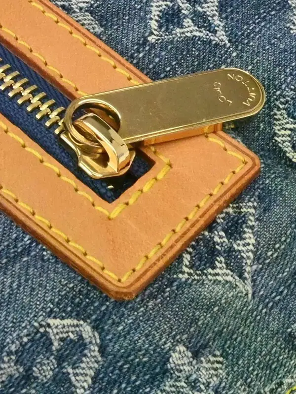 LOUIS VUITTON Monogram Denim Baggy Shoulder Bag - Blue