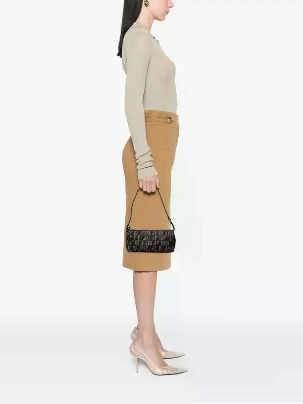 Fendi 2000-2010 Zucchino Denim Pochette Shoulder Bag