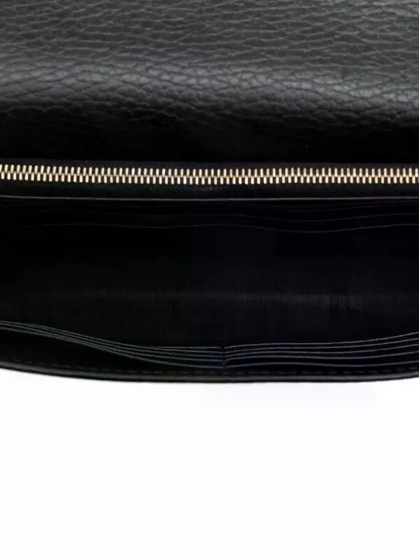 Gucci 2000-2015 Dollar Calfskin Interlocking G Wallet On Chain Crossbody Bag - Black