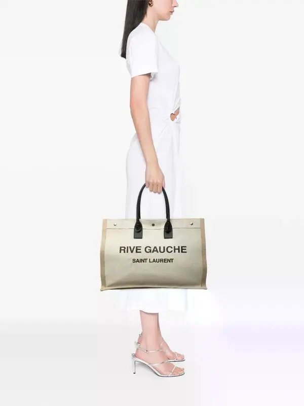 Saint Laurent 2019 Large Canvas Rive Gauche Tote Bag