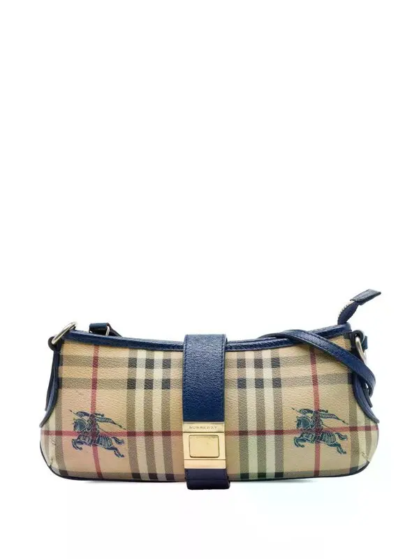 Burberry 2000-2017 Haymarket Check Coated Canvas Crossbody Bag - Blue