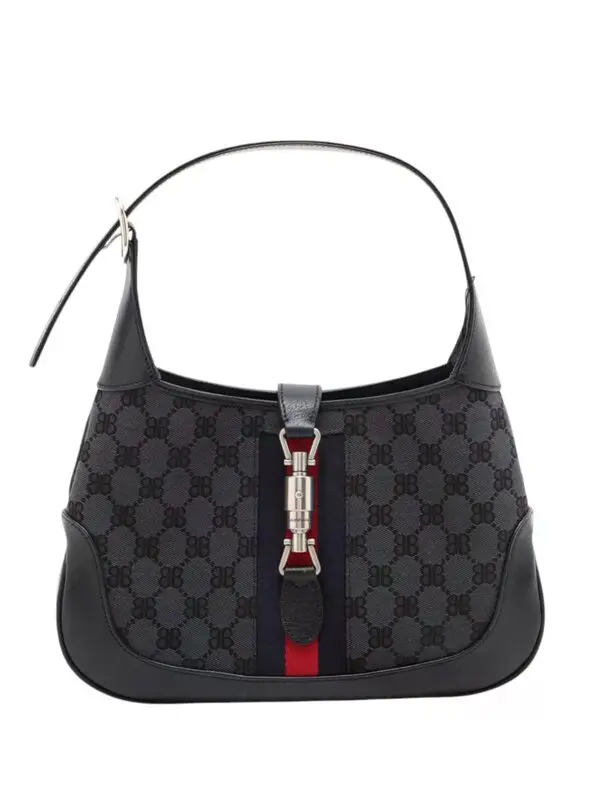 Gucci 2018-2026 Balenciaga The Hacker Project Small Gg Canvas Web Jackie 1961 Crossbody Bag - Black