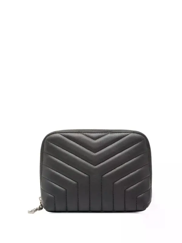 Saint Laurent 2017 Matelasse Lambskin Monogram Loulou Cosmetic Case Pouch - Black