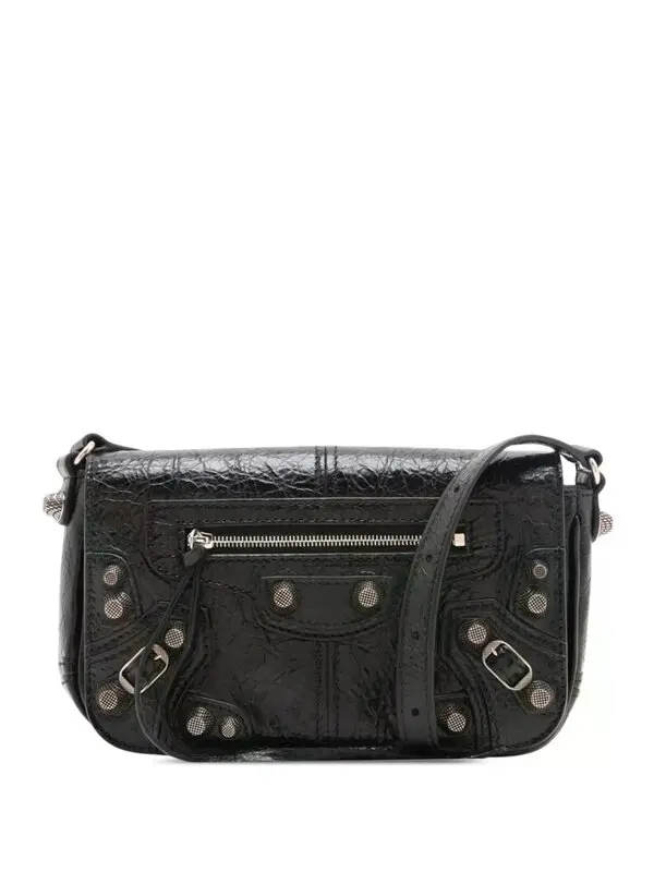 Balenciaga 2000-2026 Lambskin Motocross Le Cagole Cylinder Crossbody Bag - Black