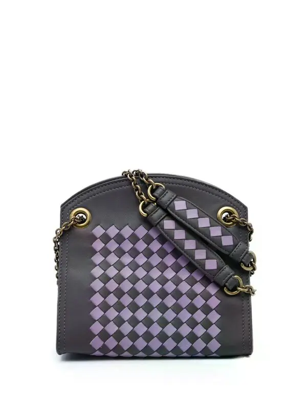 Bottega Veneta Nappa Intrecciato Chain Wallet Shoulder Bag - Grey