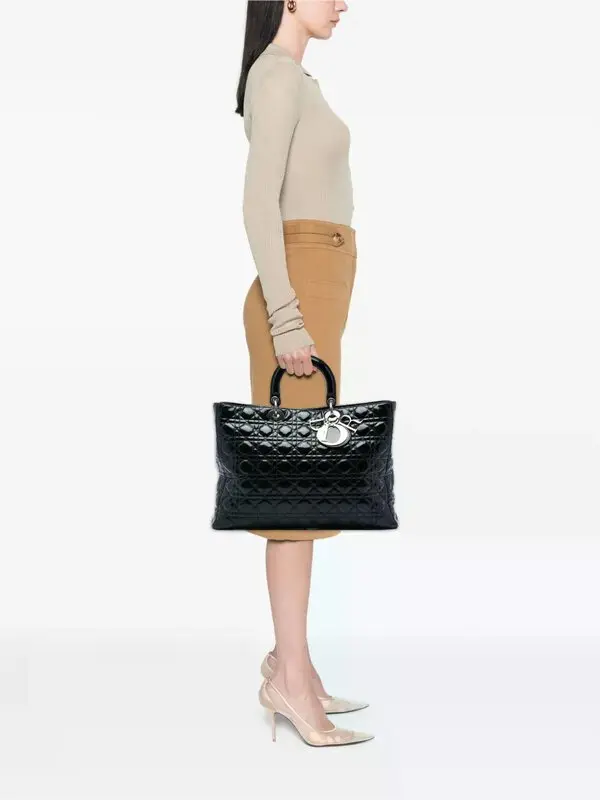 Dior 2010 Extra Large Patent Cannage Lady Satchel