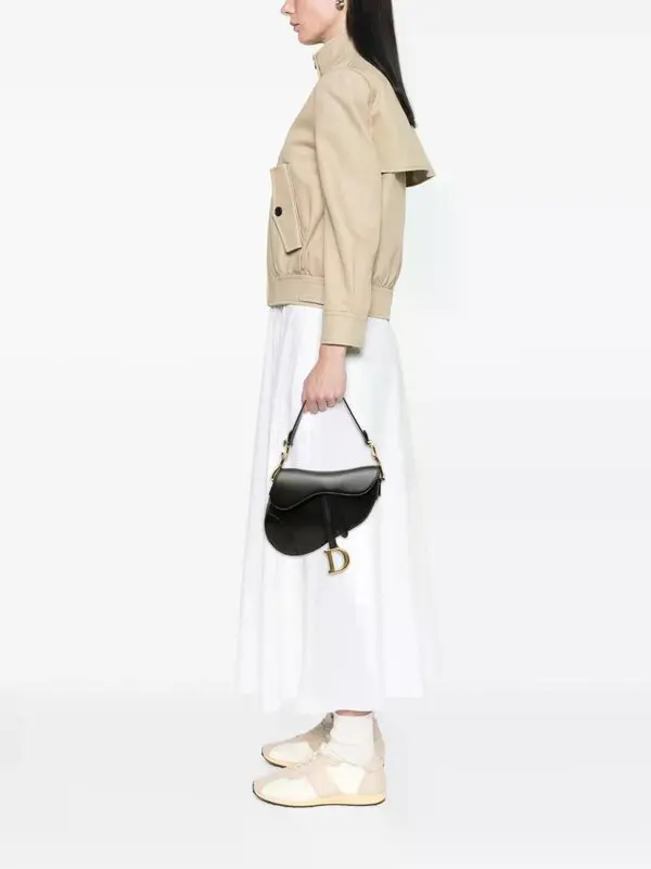 Dior Smooth Calfskin Saddle Bag Shoulder Bag - Black