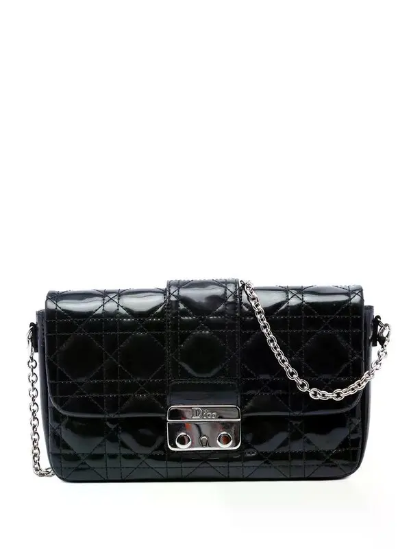 Dior 2012 Patent Cannage Miss Promenade Crossbody Bag - Black