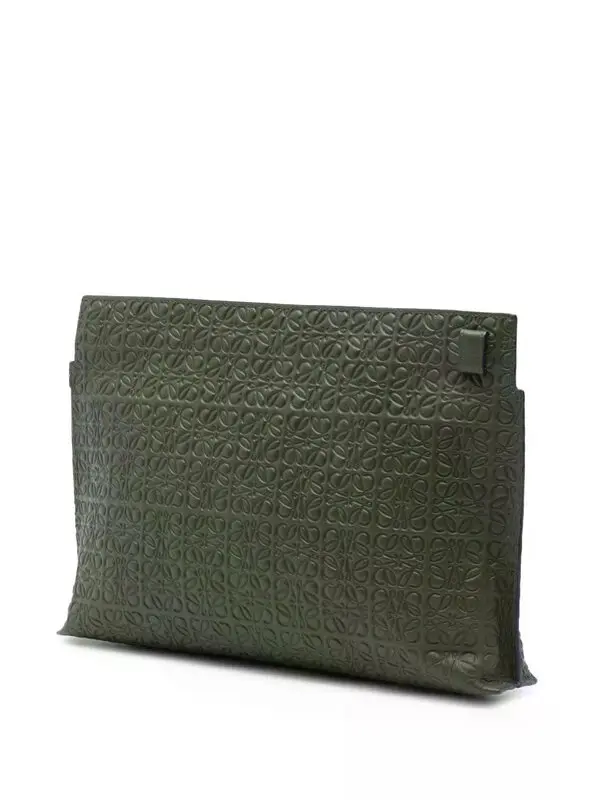 Loewe Embossed Leather Anagram Repeat T Pouch Clutch Bag
