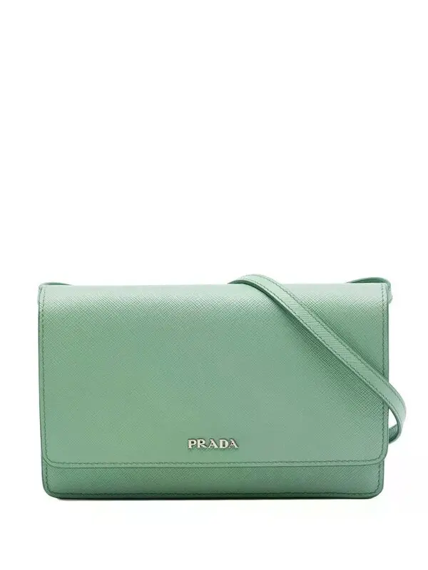 Prada Saffiano Leather Wallet On Strap Crossbody Bag