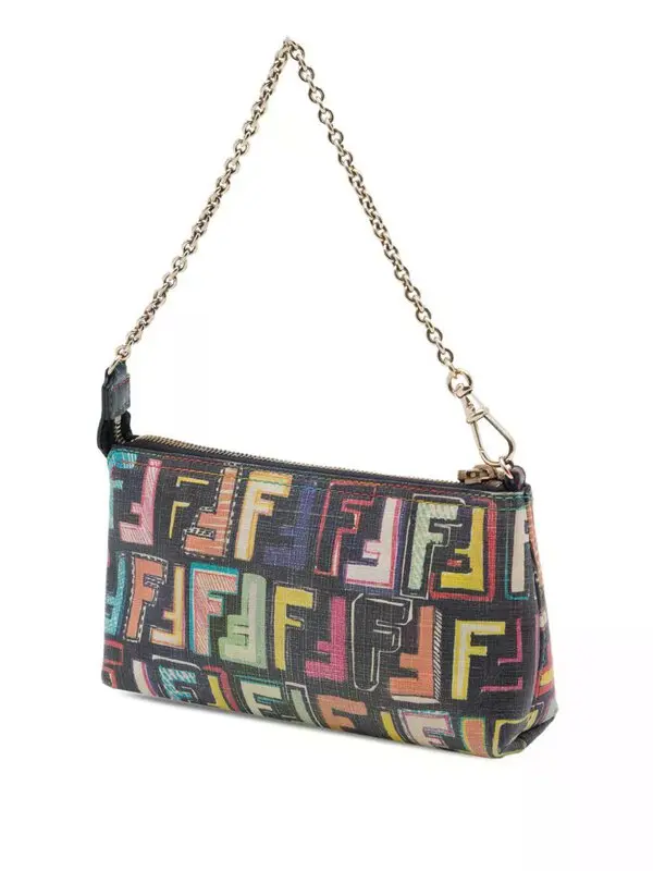 Fendi Multicolor Zucca Spalmati Chain Pochette Shoulder Bag
