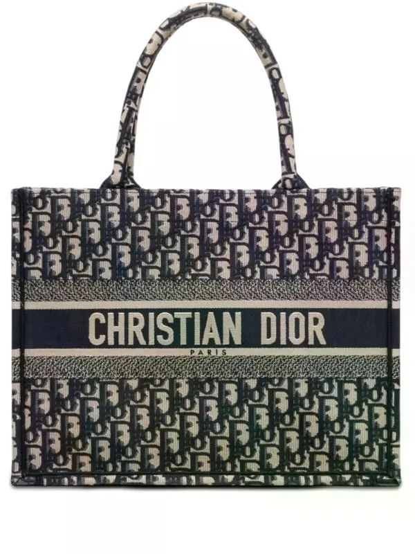 Dior 2021 Medium Oblique Embroidered Canvas Book Tote Bag