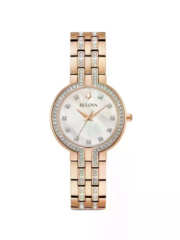 Bulova Crystal-embellished Watch - White