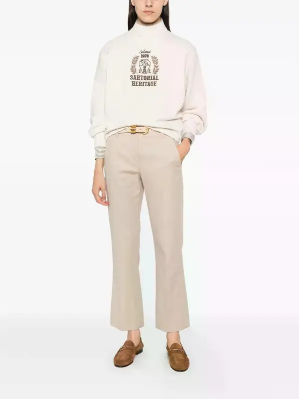 Brunello Cucinelli Sartorial Heritage Embroidered Cashmere Sweater - Neutrals
