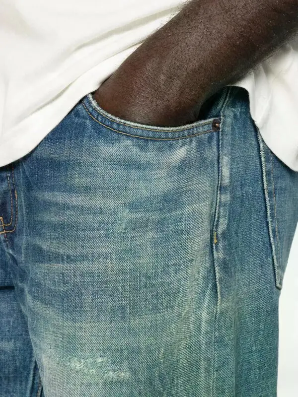 Alexander McQueen Button-fastening Faded Jeans