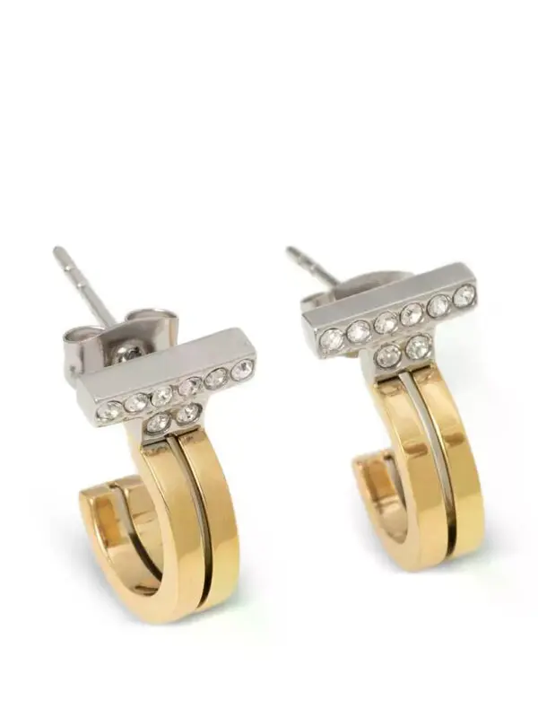 TRUSSARDI Half-hoop Crystal Embellished Earrings - Gold