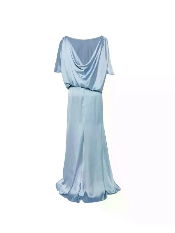 ALESSANDRO LEGORA Cowl-back Satin-finish Maxi Dress