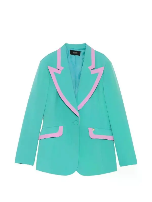 NIKAMO Contrast-trim Single-breasted Blazer