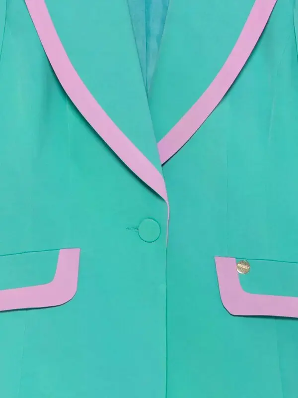 NIKAMO Contrast-trim Single-breasted Blazer