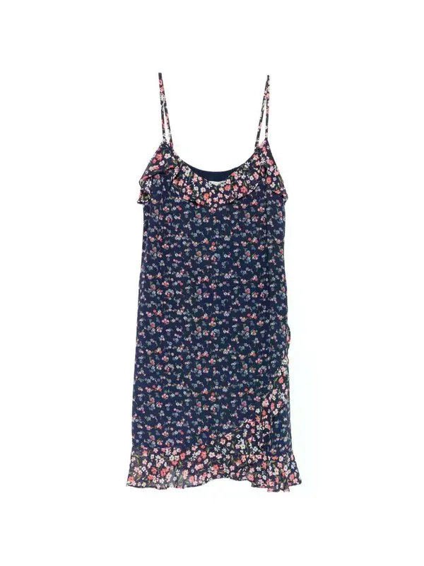 Michael Kors Floral-print Ruffled Dress - Blue